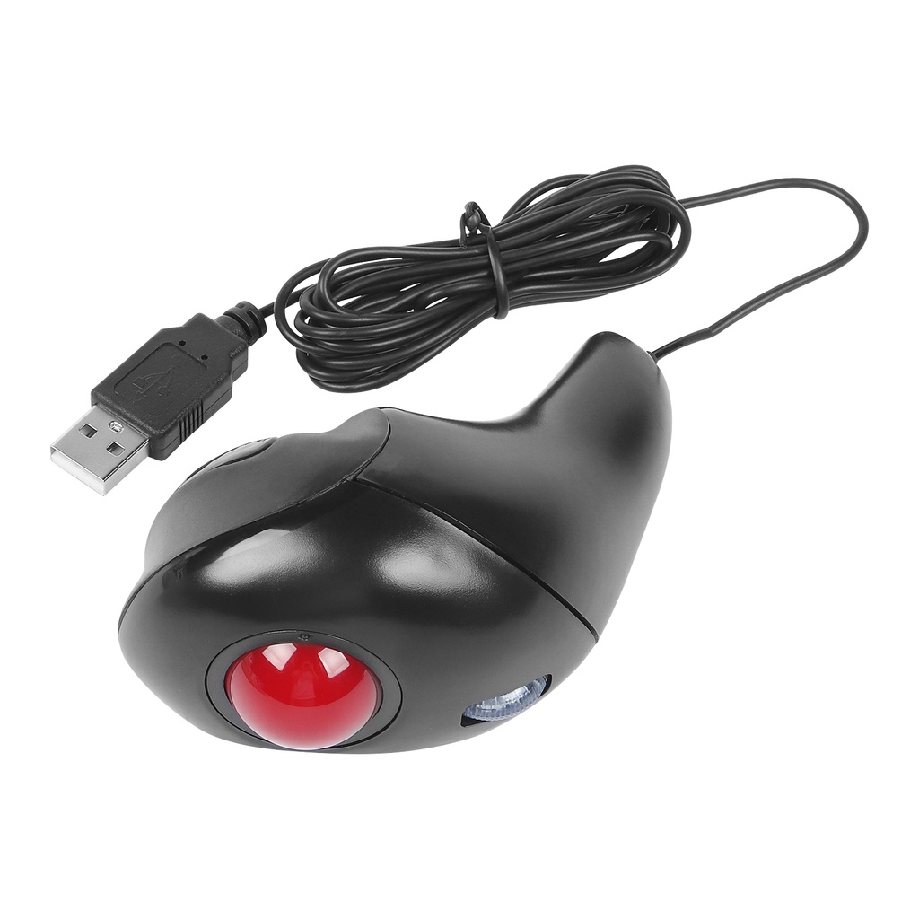 Thumb-Controlled Handheld USB Wired Mouse Trackball Finger Mice ...