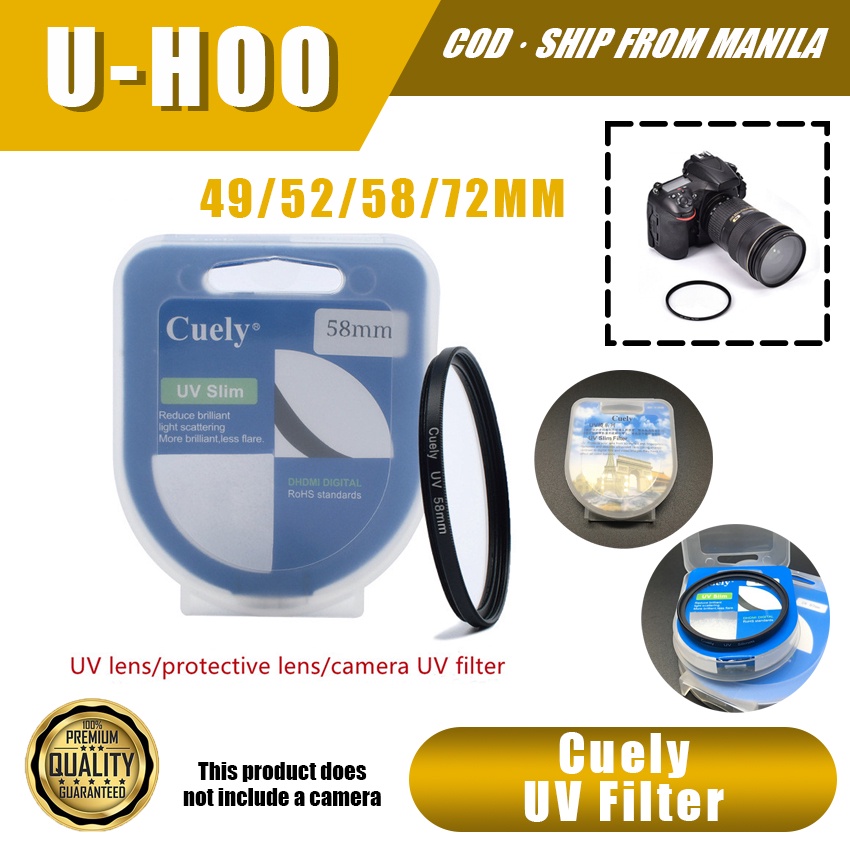 Cuely UV Filters For DSLR Lens 49mm 52mm 58mm 72mm limit UV light ...