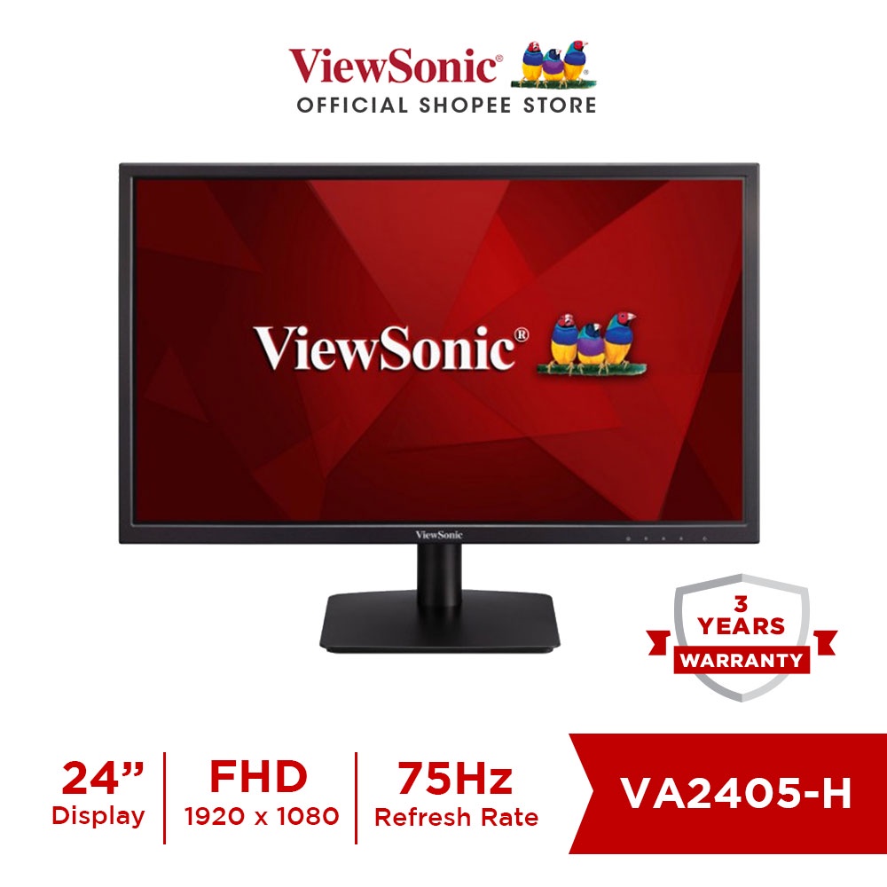 ViewSonic VA2405-H 24" FHD 75Hz 4ms VA Technology Low Energy Consumption Color Rendering Monitor ...