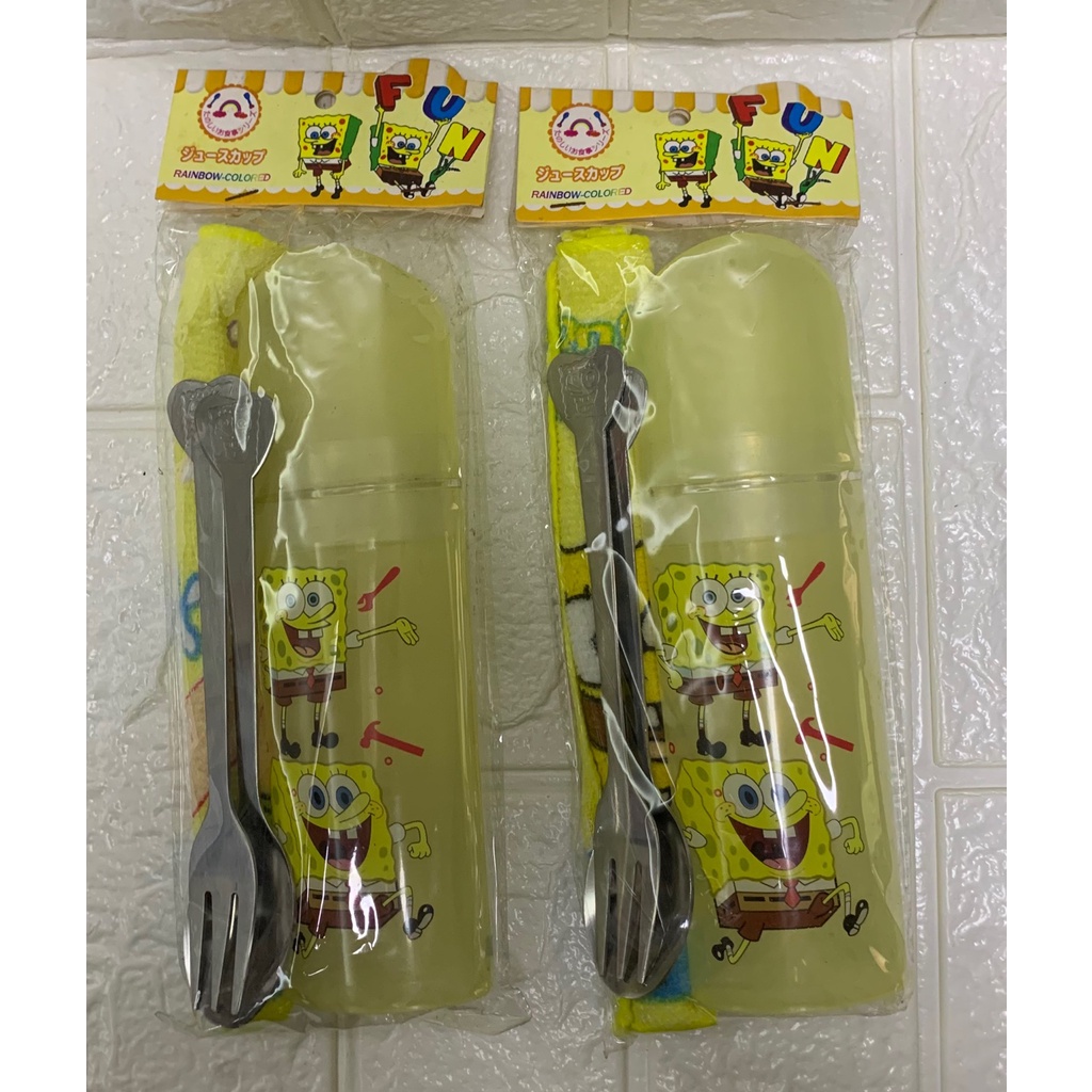 Cartoon Character Spongebob Spoon And Fork Set | Shopee Philippines
