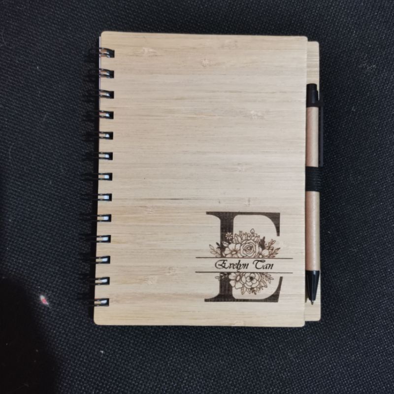 Laser Engraved bamboo notebook | Shopee Philippines