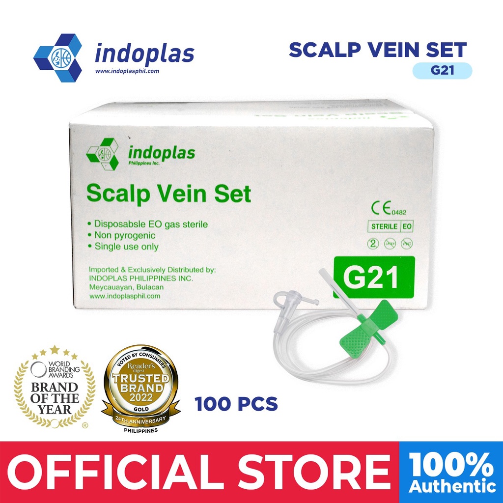 Indoplas Scalp Vein Set G21 - Box of 100 | Shopee Philippines