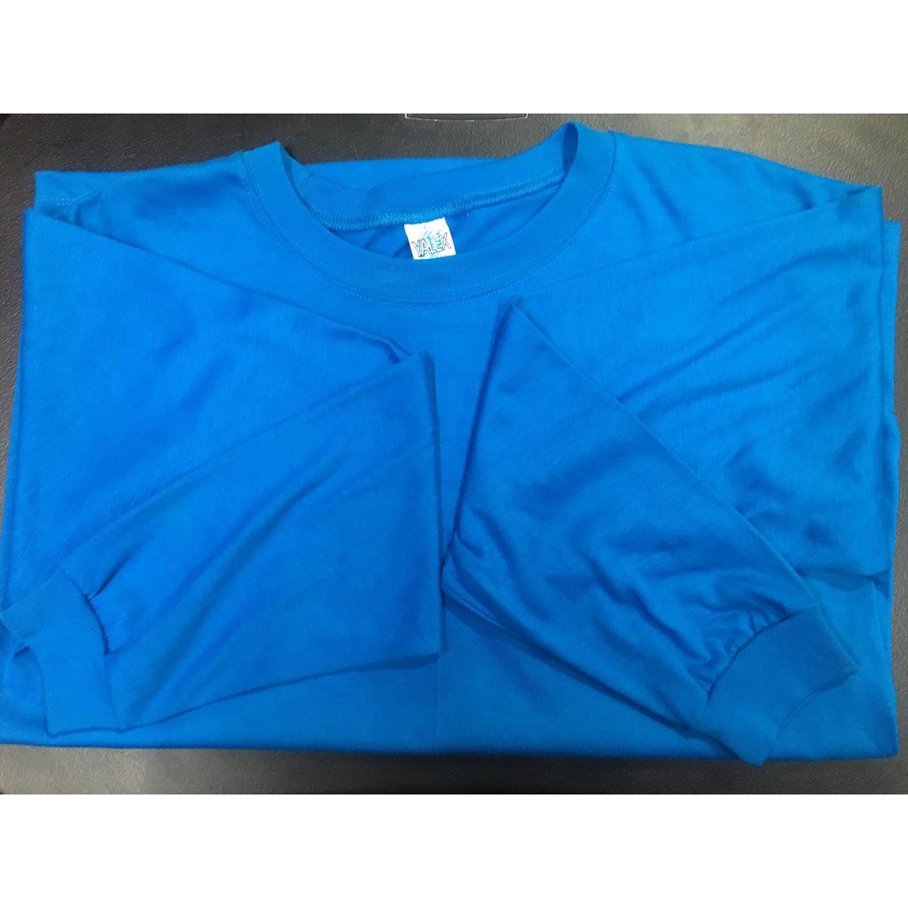 YALEX LONGSLEEVES ( AQUA BLUE ) | Plain LONGSLEEVES Roundneck | White ...