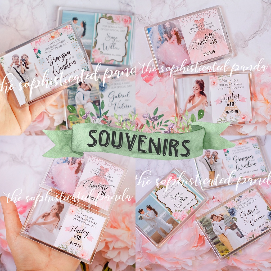 [COD] Acrylic Ref Magnet Souvenirs Giveaways Debut Wedding Christening ...