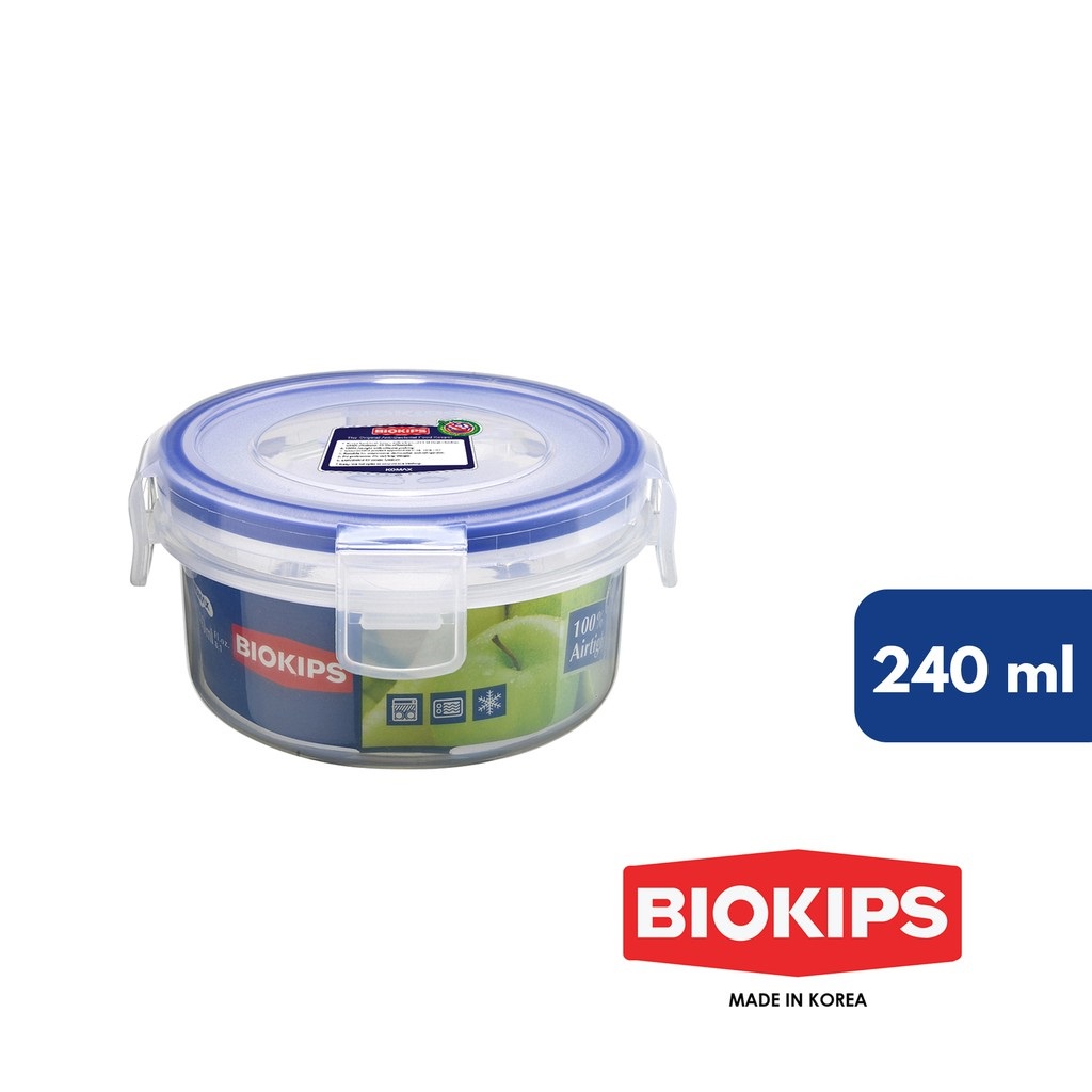 Biokips Round Food Keeper 240ml | BPA Free | 100% Airtight Leakproof ...