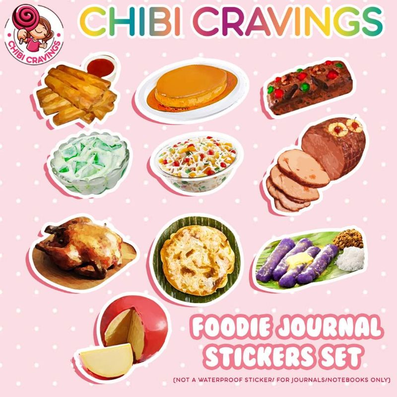 Chibi Cravings ~ Christmas Foodie Journal Sticker Pack (10pcs) | Shopee ...