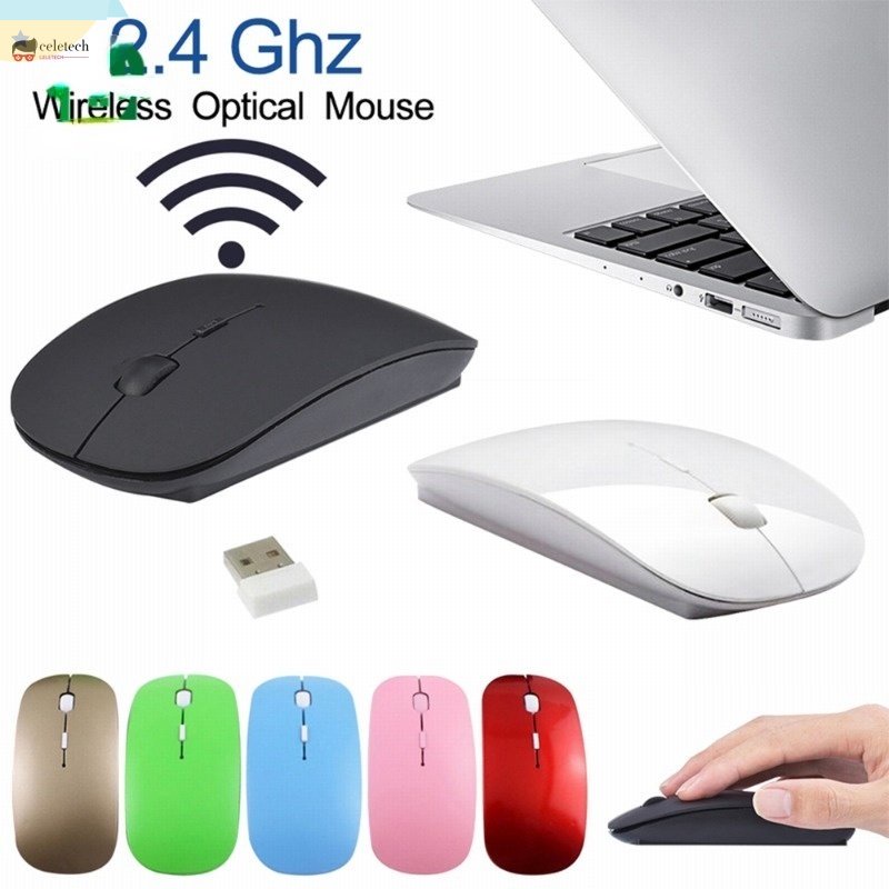 【JP4】[Ready Stock]USB Optical Wireless Mouse Super Slim Mouse for ...
