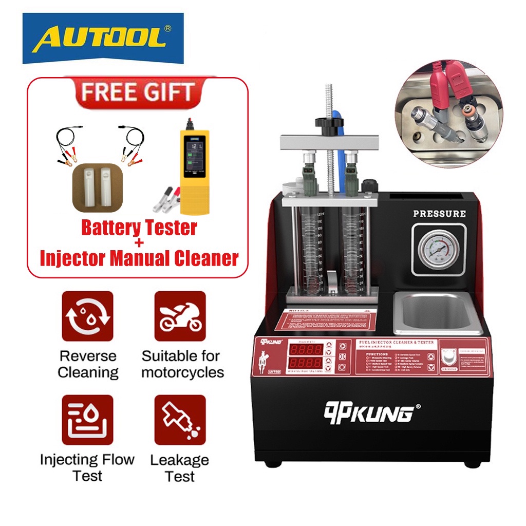 AUTOOL 110V 220V Car Motorcycle Fuel Injector Cleaner Machine Cleaning ...