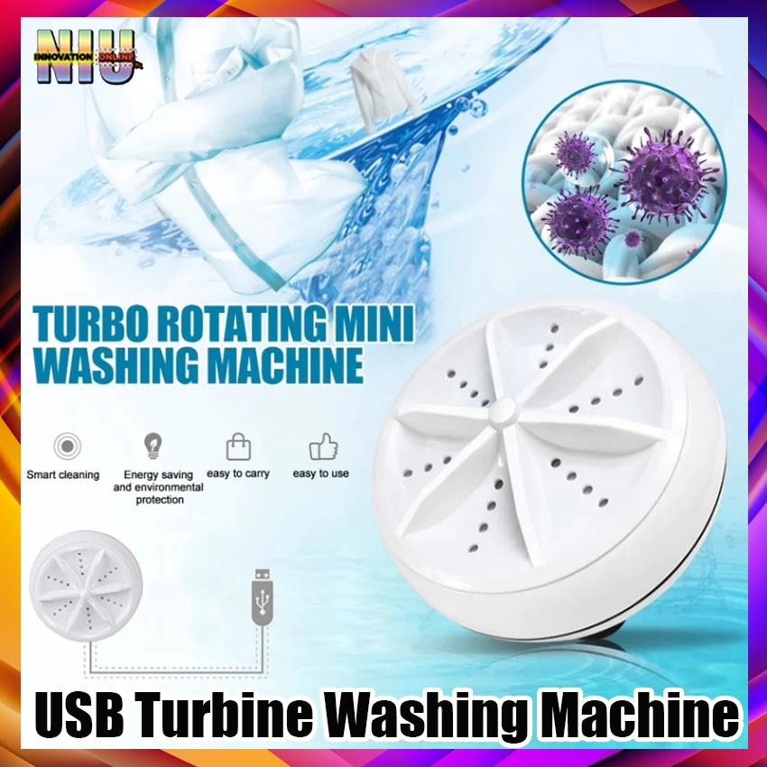 Mini Washing Machine Ultrasonic Turbine Washing Machine Home Portable ...