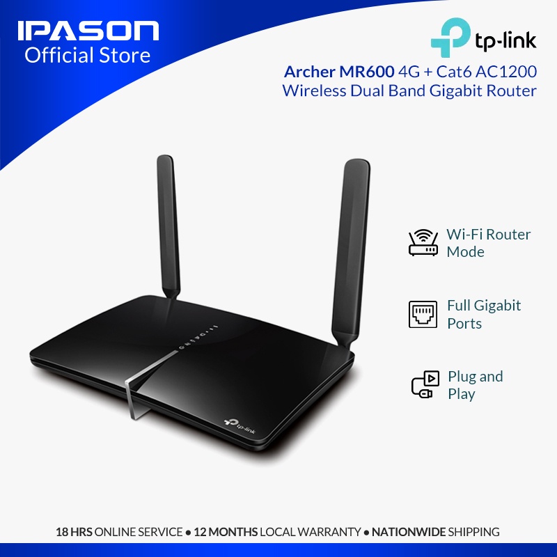 TP-Link Archer MR600 4G+ Cat6 AC1200 Wireless Dual Band Gigabit Router ...