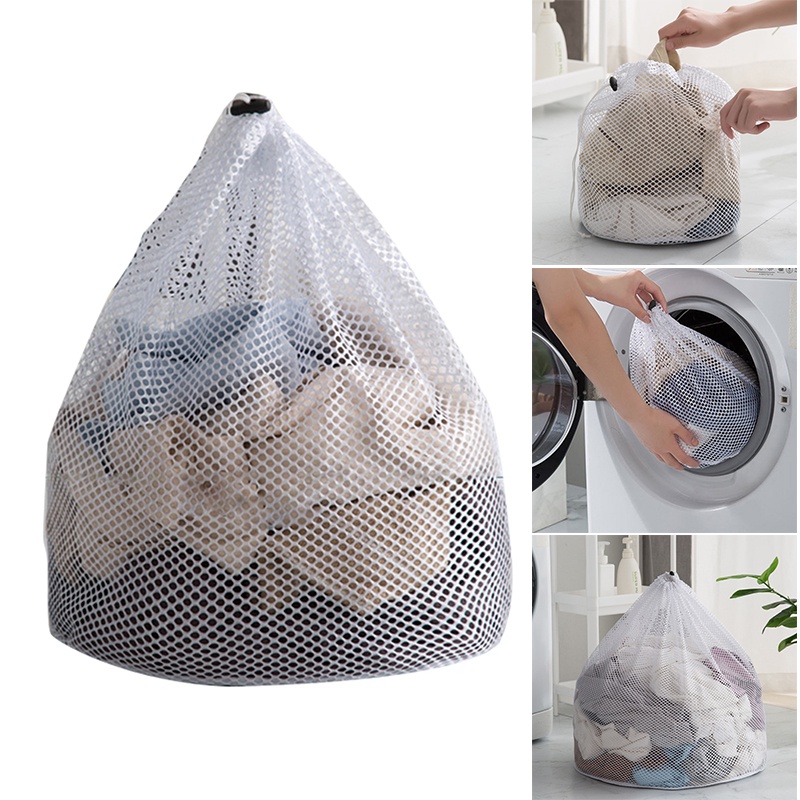 【COD】Drawstring Mesh Laundry Bag Nylon Washing Net Bag For Underwear ...