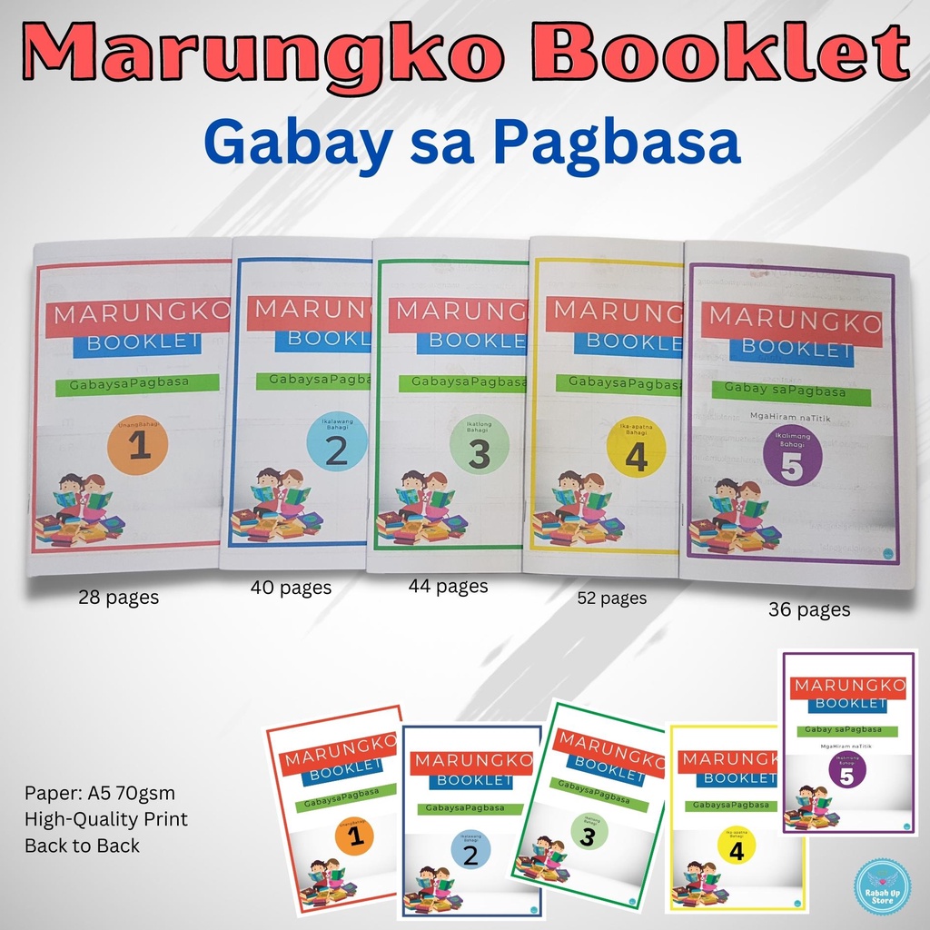Marungko Booklet Gabay sa Pagbasa Workbook Worksheet | RABAH UP STORE ...
