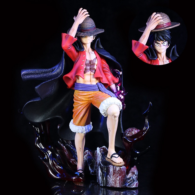 25cm Anime Luffy One Piece Figure Four Emperors Monkey D. Luffy Double ...