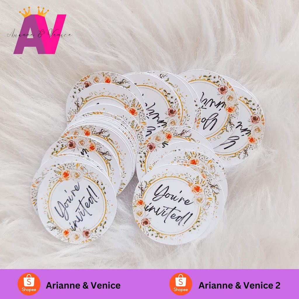 You Are Invited Stickers Invitation Seals for Wedding Birthday Baptism ...