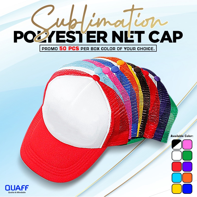 50pcs Promo Bundle Quaff Printable Net Cap Trucker Plain Baseball Cap ...