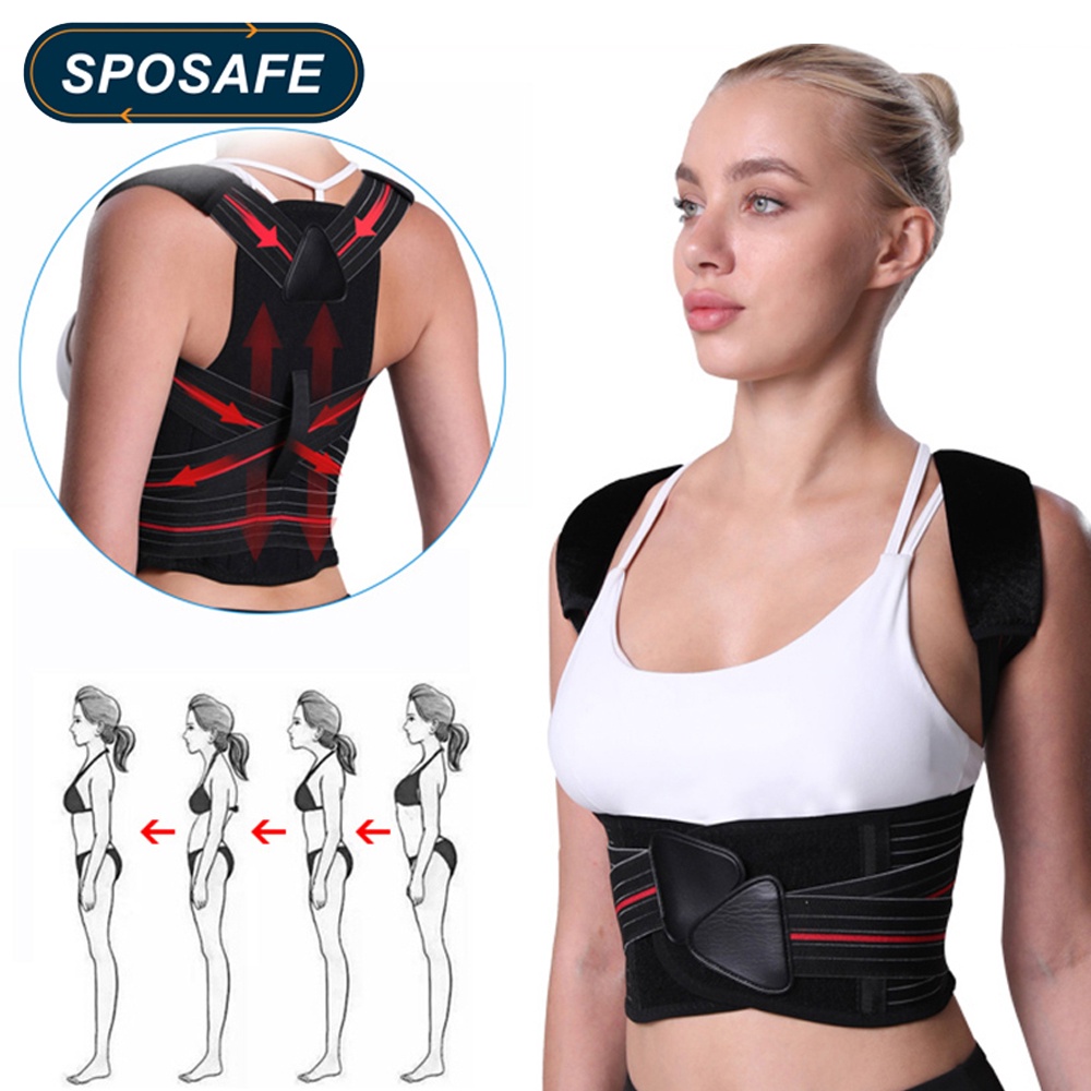 SPOSAFE back straightener posture with 2 spring bars&double sticking ...