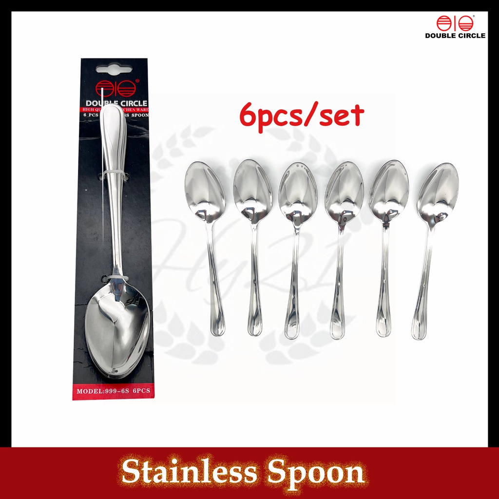 Double Circle High Quality Stainless Steel Spoon 6pcs/set 999-6S ...