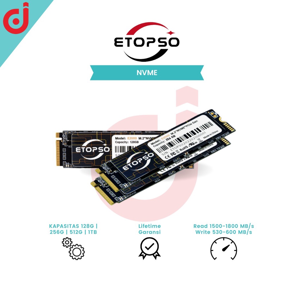 SSD ETOPSO NVME M.2 PCIE 128GB 256GB 512GB 1TB Official Warranty 3 ...