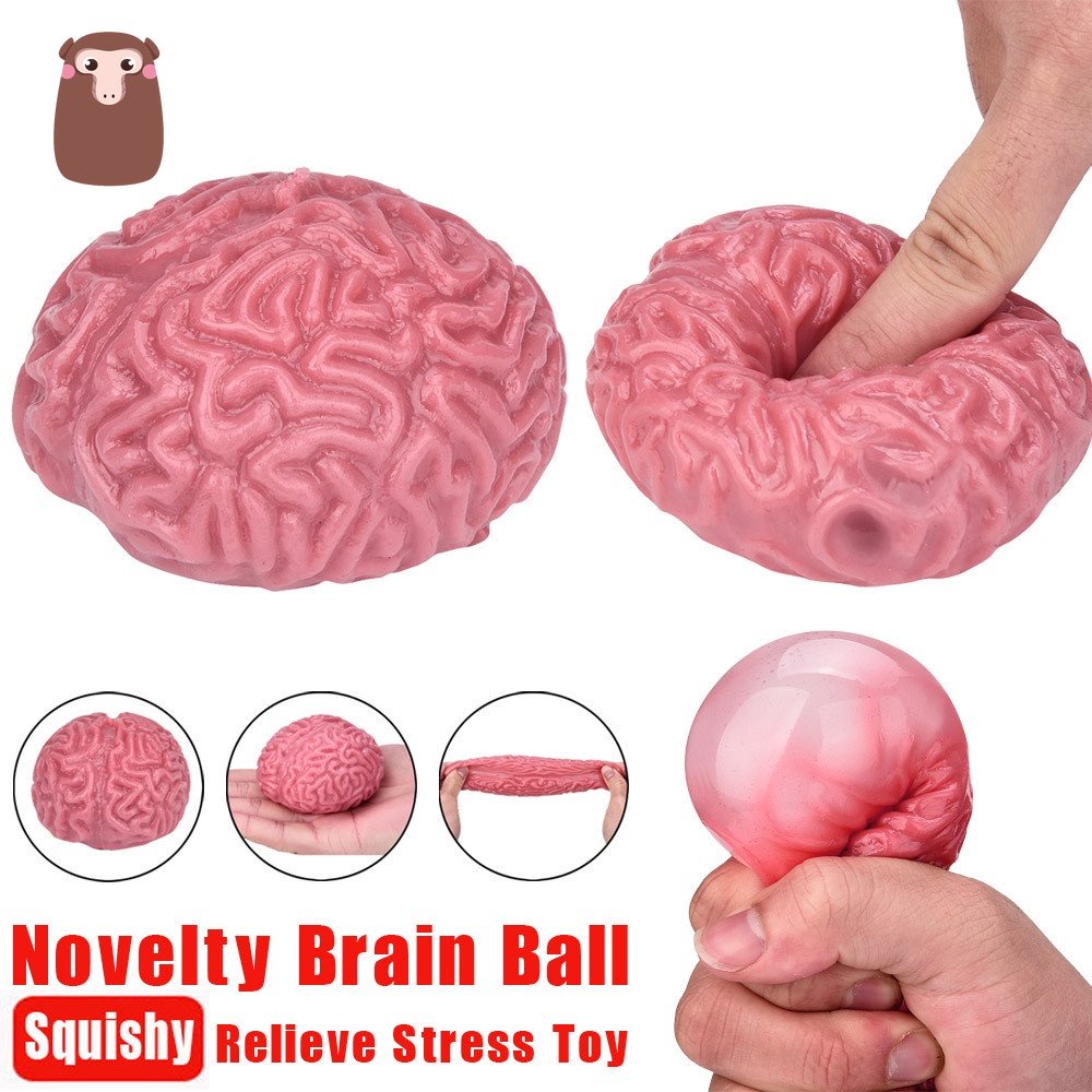 Novelty Squishy Brain Ball Toy Fidget Toys Squeezable Fun Toys Relieve ...