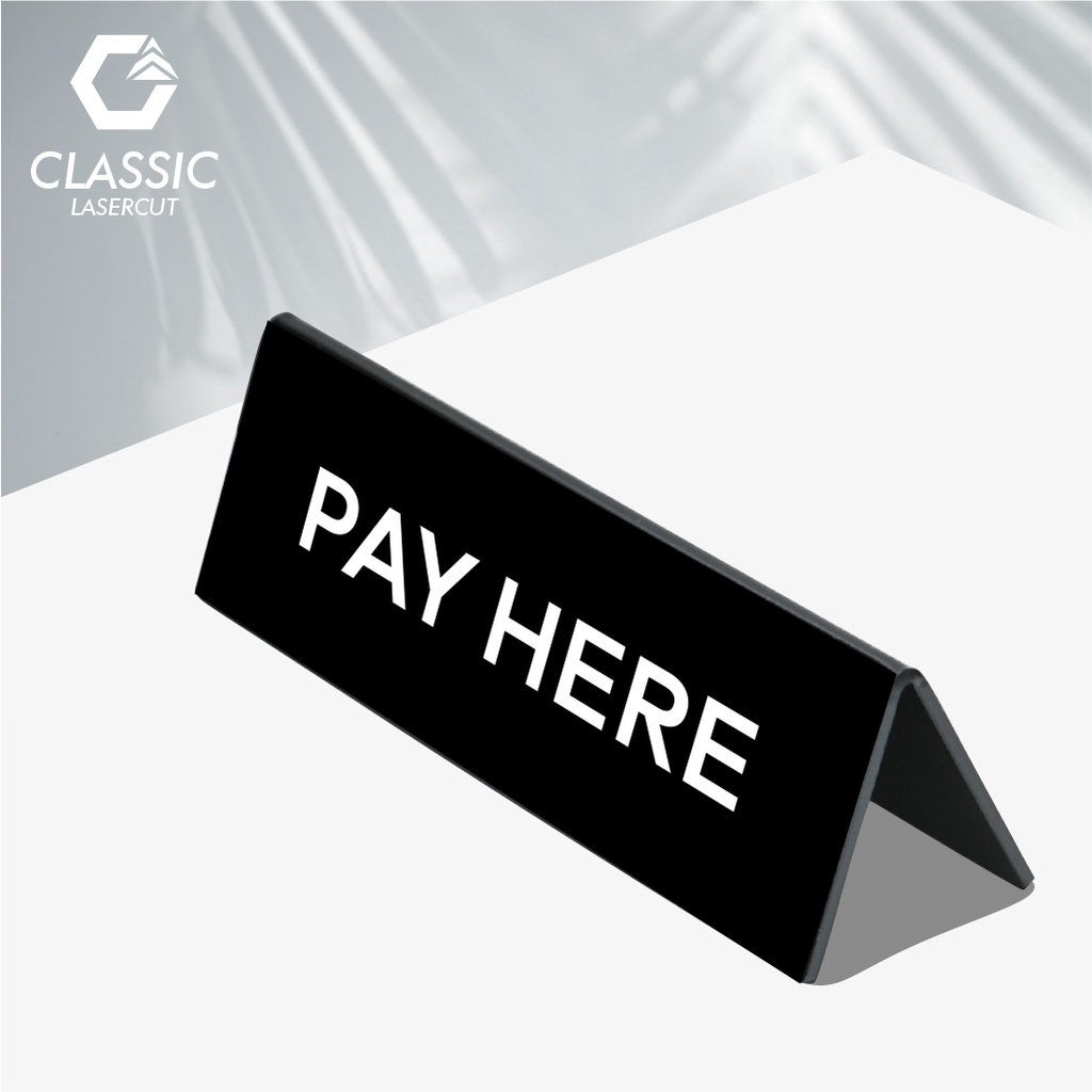 Pay Here Table Writing Board / Pay Here Marker / Pay Here Acrylic Table ...