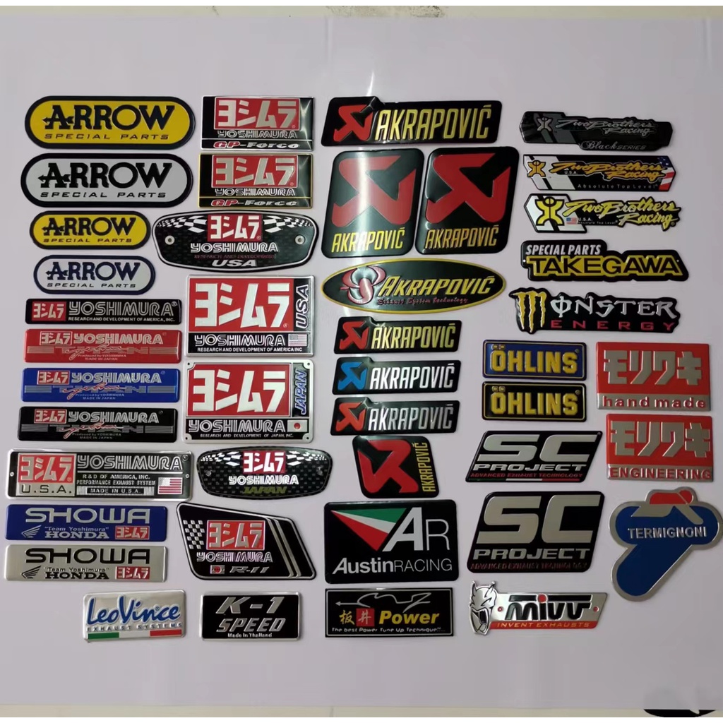 Akrapovic Yoshimura Arrow Decal high temperature heat resistant metal ...