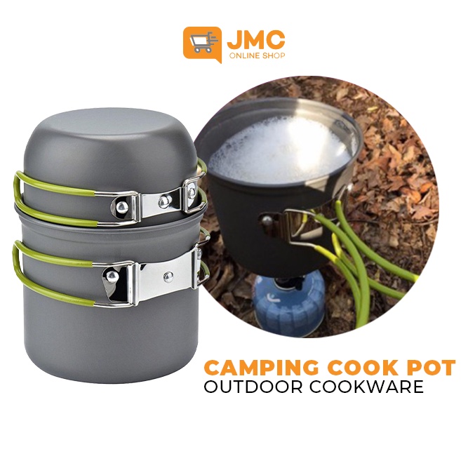 Portable Camping Cookware Set Outdoor Hiking Aluminum Cooking Pot Tool ...