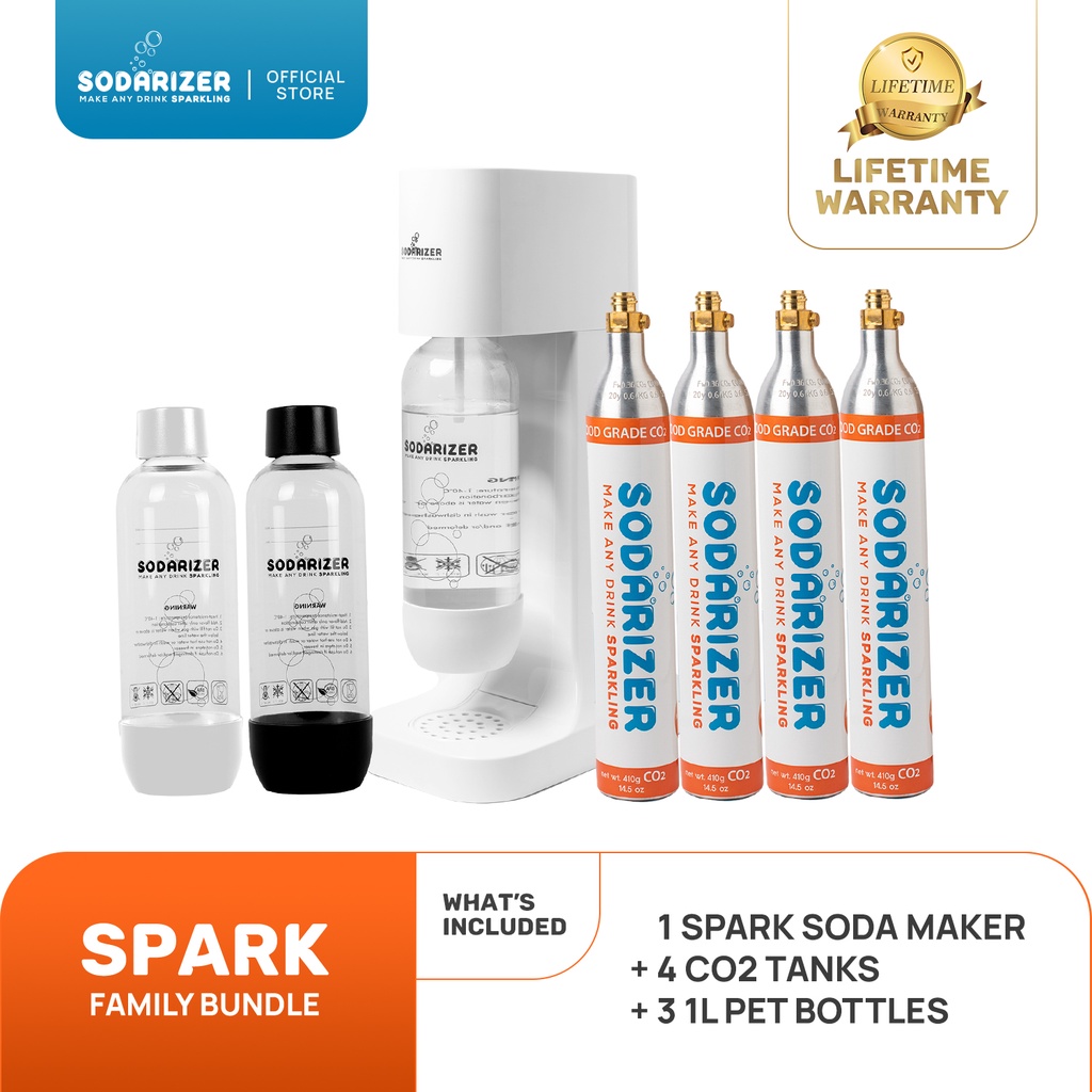 Sodarizer Spark Family Bundle Soda Maker Sparkling Water Maker Machine ...