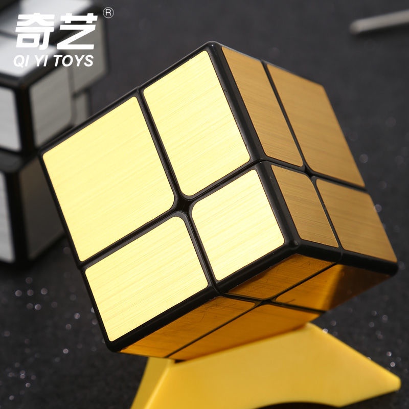 QIYI Mirror Cube 2x2 Speed Cube 2x2x2 Mirror Blocks Shaped Puzzle Gold ...