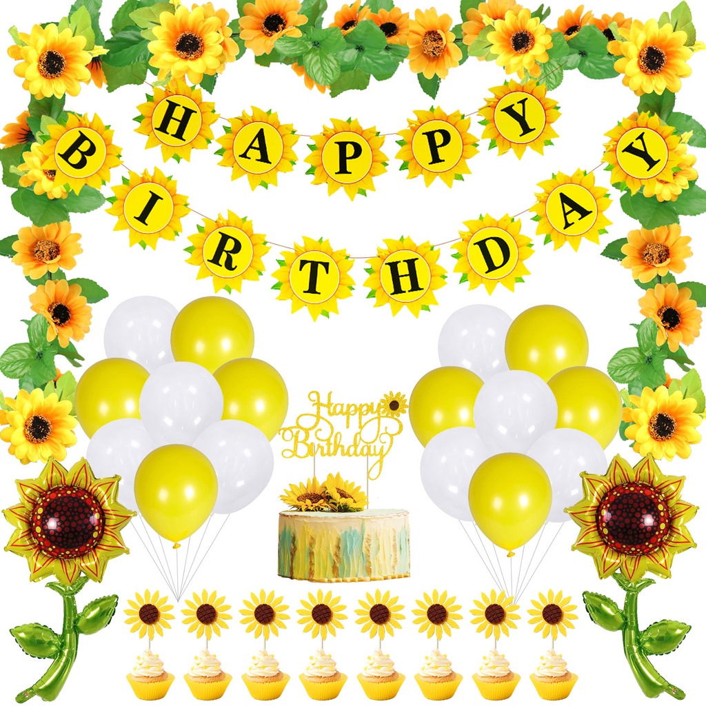CHEEREVEAL Sunflower Birthday Party Decorations, Sunflower Happy ...
