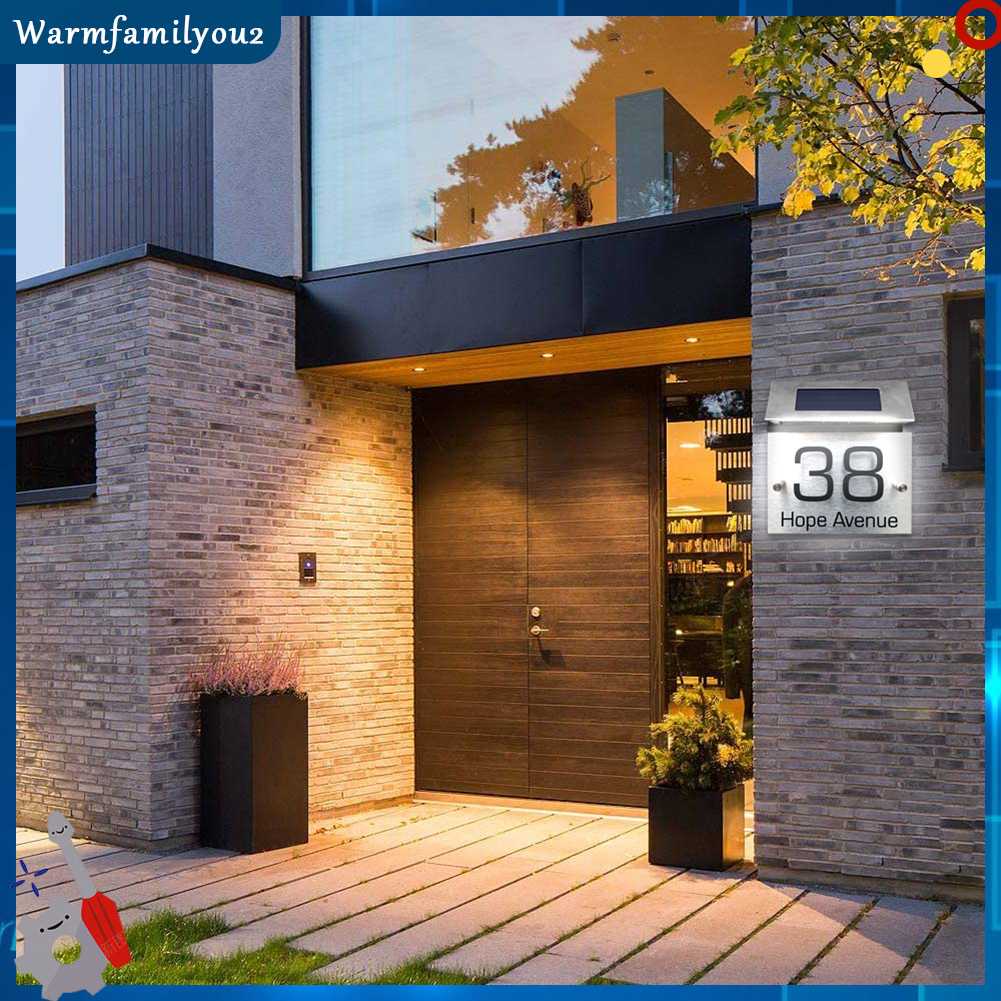 LED Solar House Number Light Digital Address Indication Doorplate Light ...