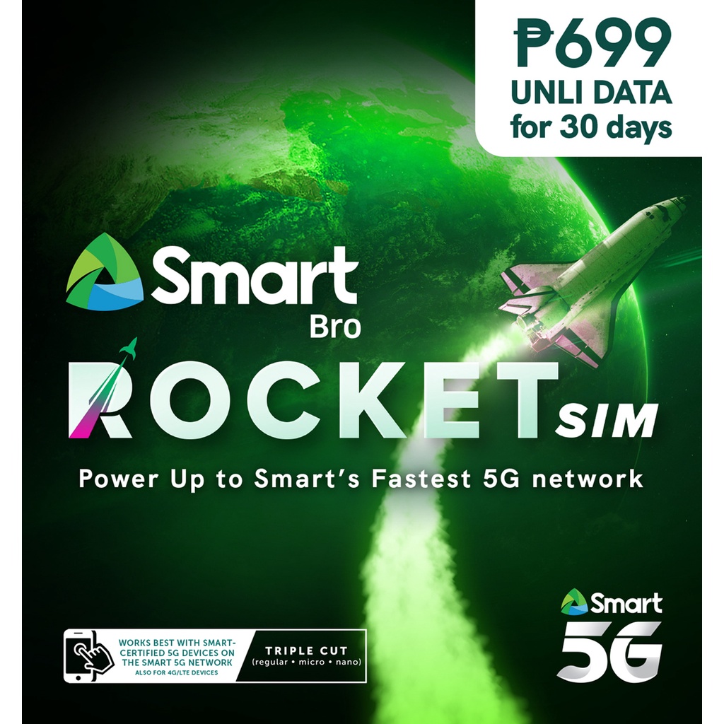 ROCKET SIM & GOMO SIM with Unli Data 30 Days | Shopee Philippines