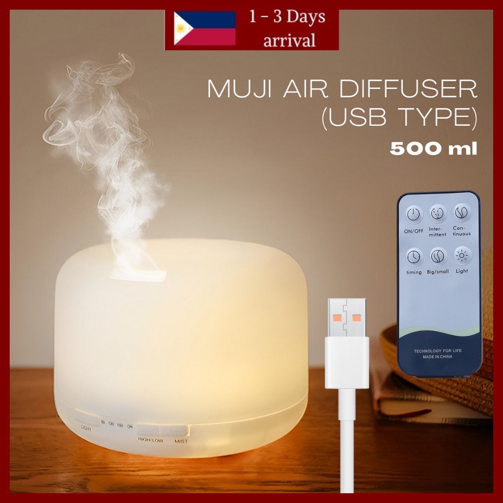 500ml MUJI Air Humidifier Ultrasonic Mini Aromatherapy Diffuser ...