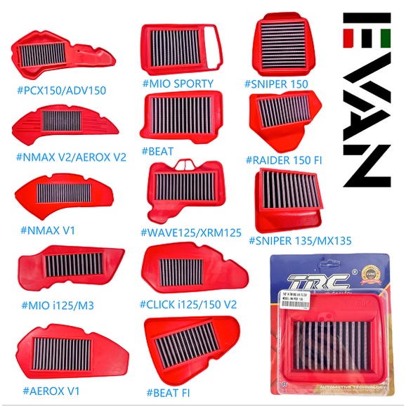 Washable Air Filter Air Cleaner(Nmax/Aerox/Pcx/Adv/Raider Fi/Beat Fi ...