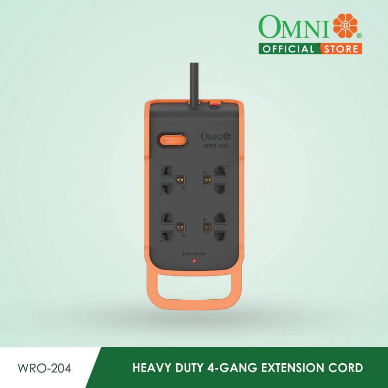 HEAVY DUTY 4-GANG EXTENSION CORD 6 METERS - WRO-204 | Shopee Philippines