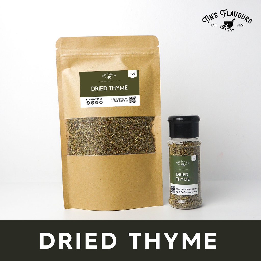 DRIED THYME - Tin's Flavours - 40g & 20G (Pouch & Bottle) Herbs, Spices ...