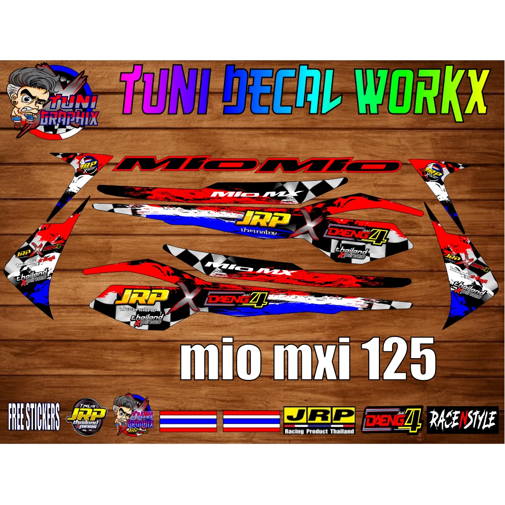 Mio Mxi 125 JRP X DAENG Stock Decals w/ freebies | Shopee Philippines