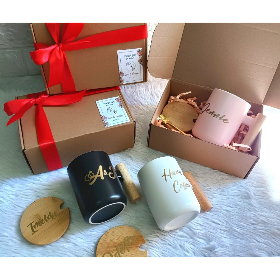 Personalized Nordic Mug with Bamboo Lid (name) and Spoon 350 ml ...