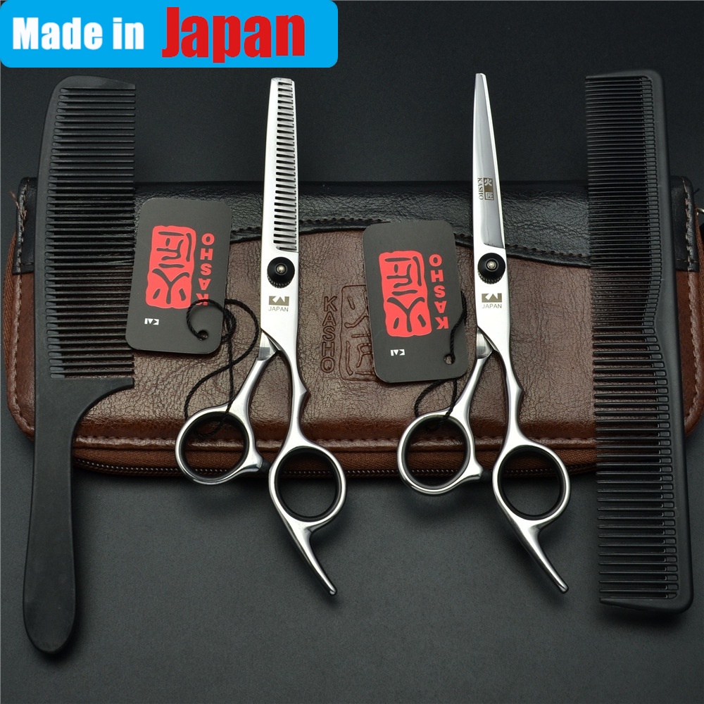 Kasho Japan 440C Barber Scissors Cutting Thinning Tooth Scissors for ...