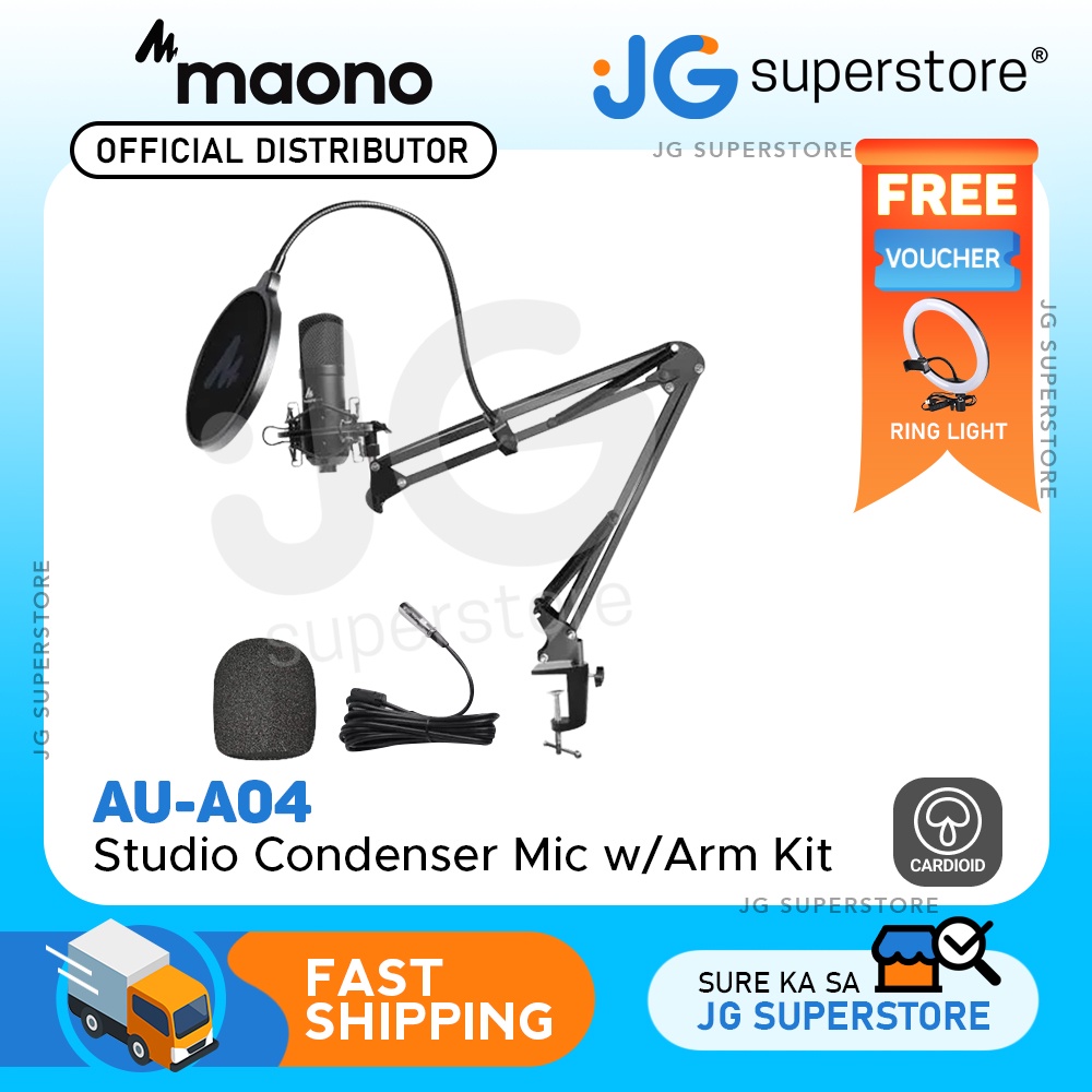 Maono AU-A04 A04 Professional Studio Cardioid Condenser USB Mic Kit ...