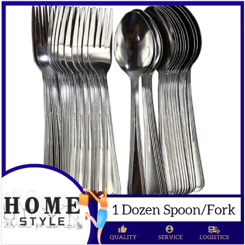 Home Style High Quality 1 Dozens Stainless Steel Spoon/Fork 12pcs/pack ...
