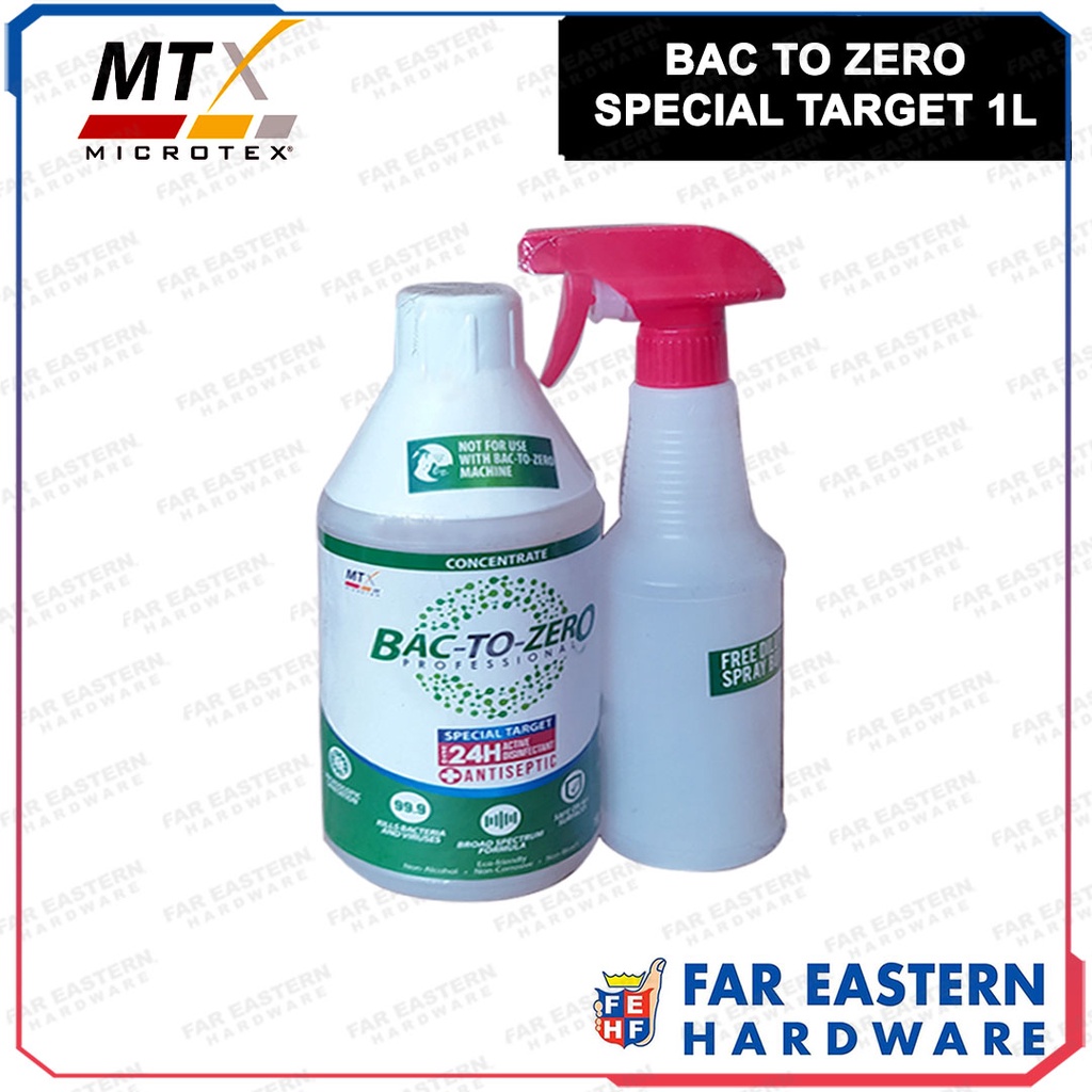 MICROTEX Bac to Zero Special Target 1L Antiseptic Disinfectant (FREE BOTTLE SPRAYER) MTX ...