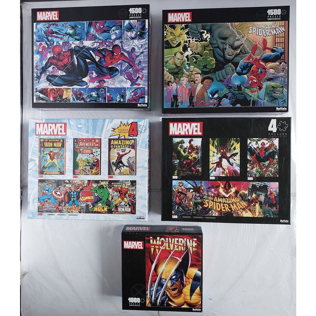 Buffalo Games Marvel Puzzle 1000-Piece Sets or 4-Pack Set Spiderman ...