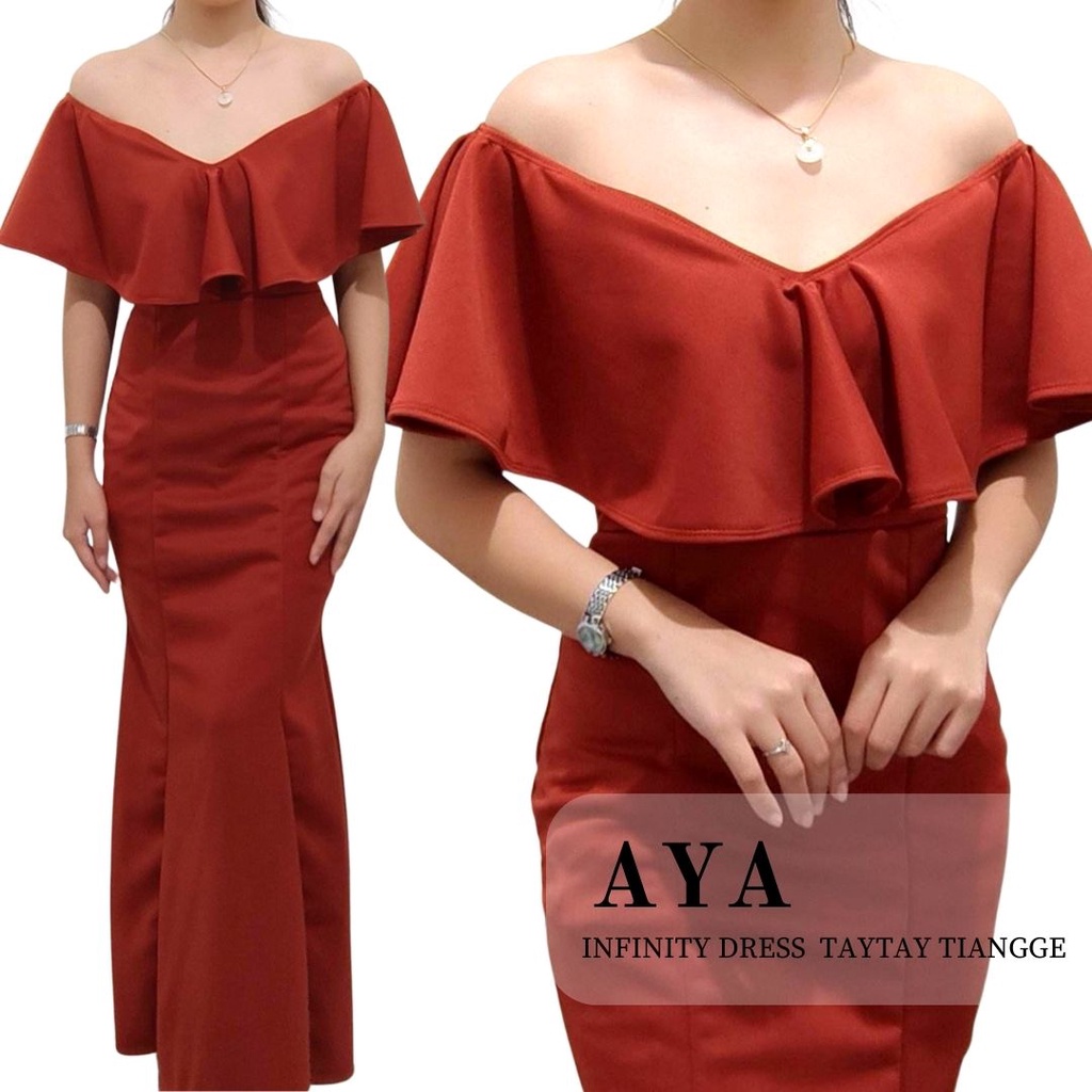 Aya Off Shoulder Dress Mermaid Cut Bridesmaids Dress Taytay Supplier ...