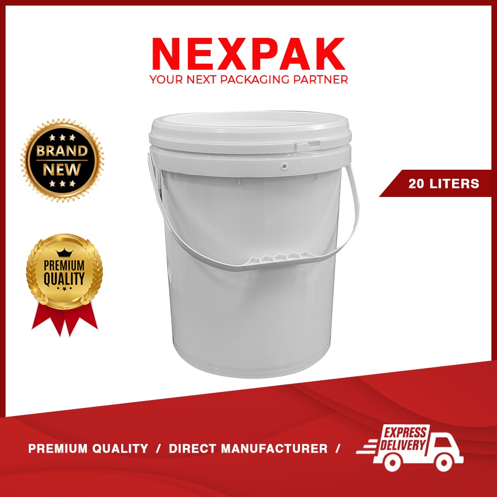 20L Industrial Plastic Pail Container with Tamper Proof Cover and ...