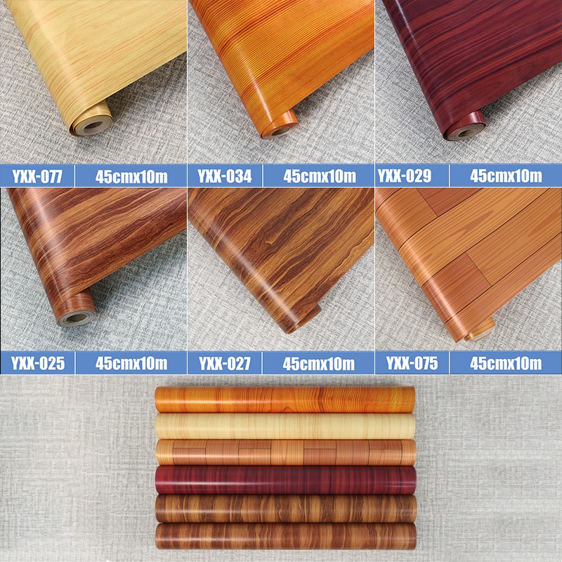 10M*45CM Wallpaper Wood Grain Design PVC self-adhesive waterproof ...
