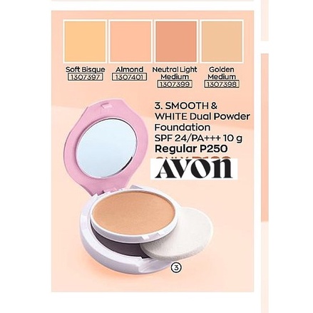 AVON SMOOTH WHITE DUAL POWDER FOUNDATION SPF24/PA+++10g | Shopee ...