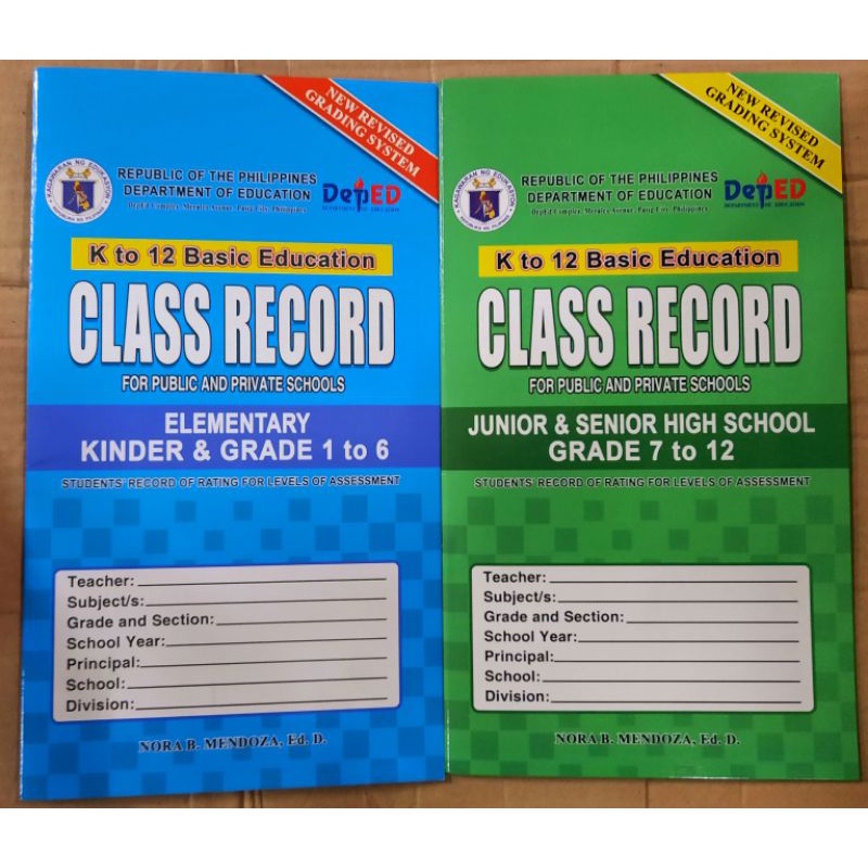 Class Record (New Revised Grading System) sold per piece | Shopee ...