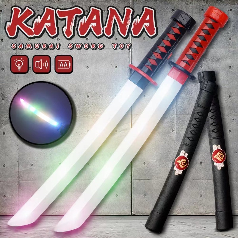 KATANA acousto-optic Sword Weapon Cosplay Samurai Ninja Prop Toys For ...