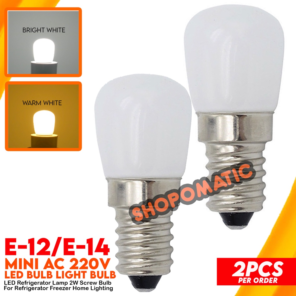 🟧2PCS Mini AC 220V LED Bulb E12/E14 Light Bulb SMD2835 LED Refrigerator Lamp 2W Screw Bulb🟧 ...