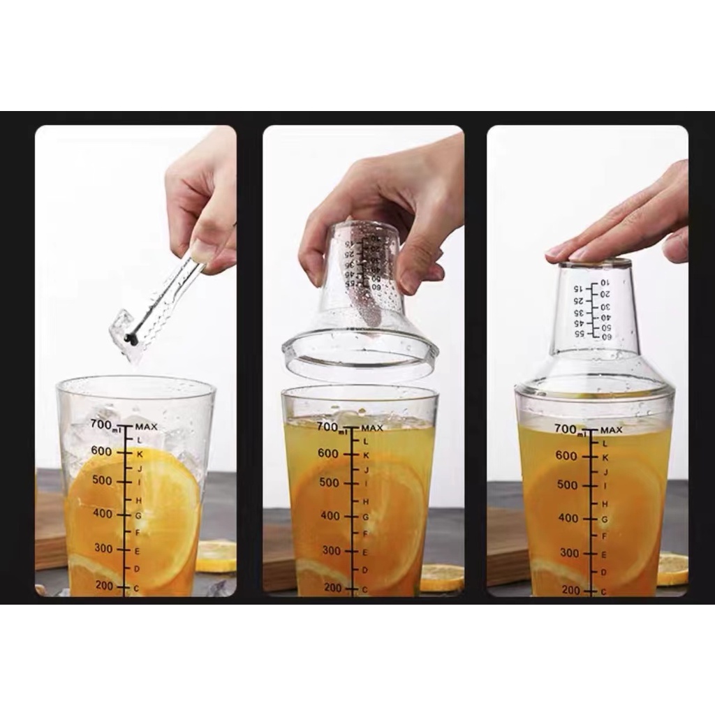 Two Stages Cocktail Shaker/Milk tea Shaker/Juice Shaker 500ml & 700ml for bar/milk tea shop ...